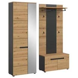 Garderoben-Set Inosign "REHAT, TOPSELLER, 3-teilig, Breite 160 cm, individuell erweiterbar", basalt grau nb, artisan nb, Kastenmöbel-Sets, Garderobenkombination, Kombination, Set, Flurgarderobe, Diele