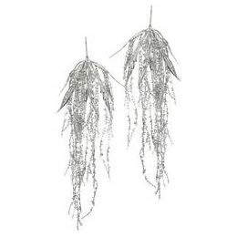 Kunstblume I.GE.A. "Perlenschnur", silber (silberfarben), B:12cm H:65cm L:7cm, Obermaterial: 100% Kunststoff, Kunstpflanzen, Busch Künstliche Hängepflanze, 2er Set
