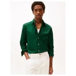 Langarmhemd Tommy Hilfiger "SOLID HERITAGE OXFORD RF SHIRT", Herren, Gr. M, N-Gr, ornamental grün, ornamental grün solid, Web, Obermaterial: 100% Baumwolle, Hemden