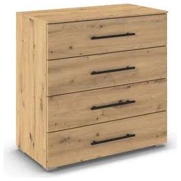 Schubkastenkommode Rauch "Sideboard Schubladenkommode AVOLA mit Dekorfront", eiche artisan, B:80cm H:81cm T:42cm, Holzwerkstoff, Sideboards, vier große und geräumige Schubladen mit viel Stauraum MADE IN GERMANY