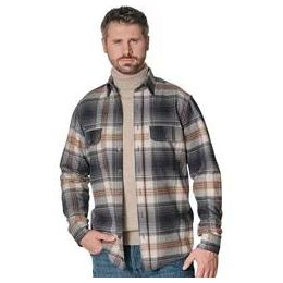 Langarmhemd Casamoda "Casamoda Hemdjacke kariert", Herren, Gr. XXL, Normalgrößen, braun, 100% Baumwolle, kariert, lässig geschnitten, Hemden