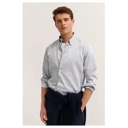 Langarmhemd Bugatti "Easy Care", Herren, Gr. L, Normalgrößen, blau (320, hellblau), 100% Baumwolle, bedruckt, normal, eckige 2-Knopf-Manschette, Hemden, mit kleinem Print