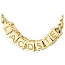 Edelstahlkette Lacoste "SCRIPT", gelbgoldfarben, Halsketten, Damen, Edelstahl, L: 58 B: 4mm, B:4mm
