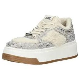 Plateausneaker Steve Madden "Steve Madden Sneaker Lederimitat/Textil", Damen, Gr. 39, silber, Lederimitat, Textil, Schuhe