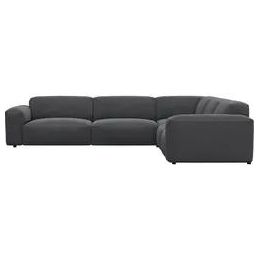 Ecksofa FLEXLUX "Lucera, super bequem durch hochwertigen Sitzaufbau mit Kaltschaum", grau (dervit grau), B:319cm H:73cm T:285cm, 100% Polyester, Sofas, modern & anschmiegsam, L-Form, Designsofa