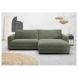 Ecksofa Home Affaire "Ecksofa Jiro, L-Form, große Sitztiefe, Breite 265 cm", oliv, B:265cm H:85cm T:190cm, 100% Polyester, Sofas, lose Sitz- & Rückenkissen, weicher Polsteraufbau, komfortabel & modern