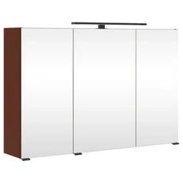 Spiegelschrank Welltime "SALVADA, 3D-Spiegelschrank 100 cm, gedämpfte Scharniere, LED-Lampe", rot, B:100cm H:64cm T:20cm, MDF, Schränke, Rot, Front und Korpus aus hochwertigen MDF, Anti-Finger-Print