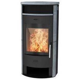 Kaminofen FIREPLACE "Heathus MAIA Speckstein", grau (schwarz), Kaminöfen, Tee- und Holzfach, Topseller