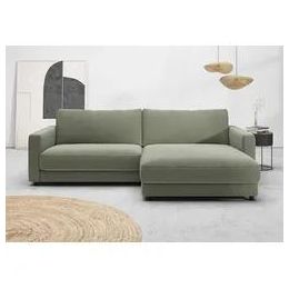 Ecksofa Home Affaire "Ecksofa Jiro, L-Form, große Sitztiefe, Breite 265 cm", grün, B:265cm H:85cm T:190cm, 85% Polyester, 15% Viskose, Sofas, lose Sitz- & Rückenkissen, weicher Polsteraufbau, komfortabel & modern