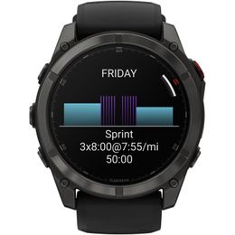 Garmin Armbanduhr Fenix 8 Pro – AMOLED Ø 51 mm – Schwarz/Carbongrau