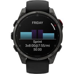Garmin Armbanduhr Fenix 8 Pro – AMOLED Ø 47 mm – Schwarz/Carbongrau