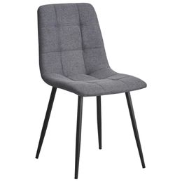 Stylife Stuhl, Grau, Schwarz, Metall, Textil, konisch, 45x86.5x55 cm, Esszimmer, St&uuml;hle, Esszimmerst&uuml;hle, Vierfu&szlig;st&uuml;hle