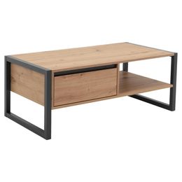 Mid.you Couchtisch, Anthrazit, Eiche, Holzwerkstoff, 1 Schublade(n) Schubladen, rechteckig, Kufe, 55x40x100 cm, Wohnzimmer, Wohnzimmertische, Couchtische