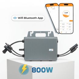 TSUN Mikro-Wechselrichter 800 W TSOL-MS800 f&uuml;r Balkonkraftwerk, IP67 wetterfest, Plug-&-Play Installation, 2 MPPT, Bluetooth & WIFI, Micro Inverter