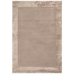 Teppich Wolle-Viskose handgewebt schlicht 160x230 cm Beige Elegant F&uuml;r moderne Einrichtung KADIMA DESIGN