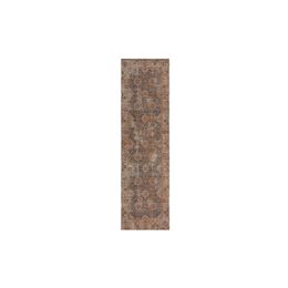 Handgewebter Vintage Teppich in Rot-Blau, Jute & Chenille, Leicht zu pflegen - "Wensley", 60x230 cm KADIMA DESIGN
