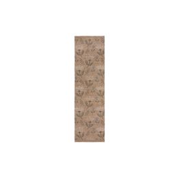 Juteteppich mit floralem Muster, handgewebt, naturfarben - "Jed". 60x230 cm KADIMA DESIGN