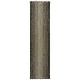 Luxus Handgewebter Teppich - Jute & Wolle Mix - "Weaver". Farbe: Grau, 60x230 cm KADIMA DESIGN