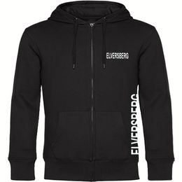 multifanshop Kapuzen Sweatshirt Jacke - Elversberg - Brust & Seite - Druck wei&szlig; - Sweat