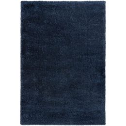 Strapazierf&auml;higer & Kuscheliger Hochflor-Teppich "Lyne". Farbe: Blau, 120x170 cm KADIMA DESIGN
