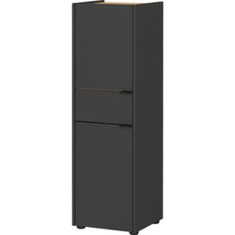 Schrank mit Schublade, 34x34x111, Navarra-Eiche, Leise Schlie&szlig;technik, Kollektion "Avis" f&uuml;r Bad. Farbe: Anthrazit-Beige KADIMA DESIGN
