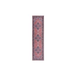 Maschinenwaschbarer Traditioneller Vintage-Teppich aus recycelten Fasern, rutschfest - "Hald". Farbe: Rot, 60x230 cm KADIMA DESIGN