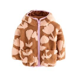 next Fleece Jacket girl Brown size 12-18 mths