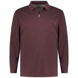 Große Größen Hajo Basic-Poloshirt Farbe beere Größe: 4XL
