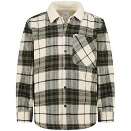 Jack & Jones Große Größen Jack&Jones Karierte Hemdjacke mit Teddyfutter Farbe oliv Größe: 3XL