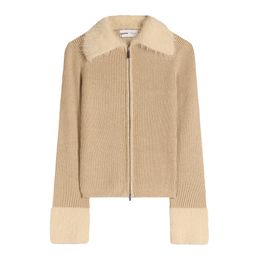 Bershka Strickjacke Damen Gr&ouml;&szlig;e L sand / dunkelbeige