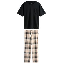 next Pyjama Herren Gr&ouml;&szlig;e L beige / navy / braun / schwarz