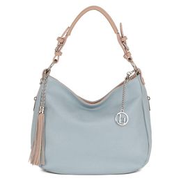 Lia Biassoni Leder-Schultertasche in Hellblau - (B)36 x (H)26 x (T)10 cm - 74% | Damen-taschen