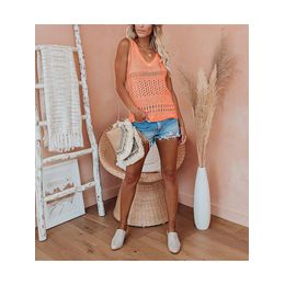 Milan Kiss Stricktop in Apricot - 55% | Größe M | Damen-tops