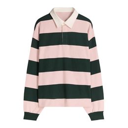 Bershka Poloshirt Herren Gr&ouml;&szlig;e L dunkelgr&uuml;n / rosa