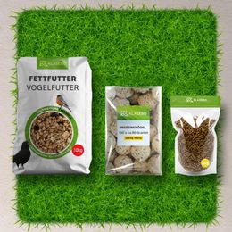 Set Wildvogel Winterfutter 40kg &ndash; Streufutter 25kg, getrocknete Schwarze Soldatenfliegenlarven 5kg, Hochenergie Suet-Mischung 10kg
