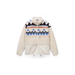 Napapijri Fleecejacke 'T-Ansei' Damen Gr&ouml;&szlig;e M hellbeige / blau / nachtblau / orange