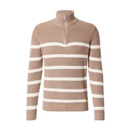 Key Largo Pullover 'PILOT' Herren Gr&ouml;&szlig;e S taupe / wei&szlig;