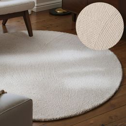 Wollteppich Hanse Home "Eleni", beige (natur weiß), H:18mm Ø:150cm, Wolle, Teppiche, Handgetuftet, Wolle, Natur, Wohnzimmer, Schlafzimmer, Skandi, Hygge