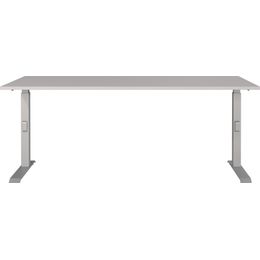 Schreibtisch Germania "Downey", silber (kaschmir, silber, silber, kaschmir), B:180cm H:91cm T:80cm, Tische, höhenverstellbar von 68-91 cm, verfügbar in verschiedenen Breiten