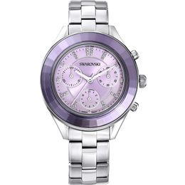 Swarovski Damen Chronograph "OCTEA LUX SPORT 37 mm"silberfarben, Armbanduhren, Quarz,Armbanduhr,Damenuhr,Swiss Made,Swarovski-Kristalle,Stoppfunktion