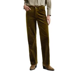 Marc O'Polo Cordhose MARC O'POLO DENIM "Tomma Wide", Damen, Gr. 28, Länge 32, burnished logs, Cord, Obermaterial: 98% Baumwolle, 2% Elasthan, Hosen, mit Rippstruktur, aus Bio-Baumwoll-Mix, weites, gerades Bein