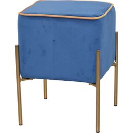 Sitzhocker Inosign "Liano", blau, H:47cm T:36cm, Hocker, Sitzhocker