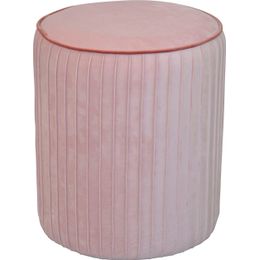 Hocker Home Affaire, rosa, B:38cm H:46cm T:38cm, Samtbezug 100% Polyester, Hocker