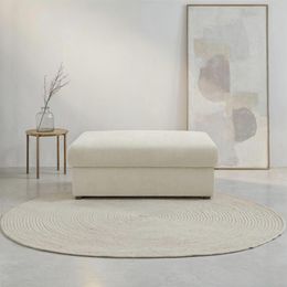 Hocker DOMO collection "Dundee, passende Ergänzung zum Mega-Sofa", beige (creme), B:112cm H:45cm T:68cm, 100% Polyester, Hocker, pflegeleichter, edler Strukturstoff in Chenille-Optik