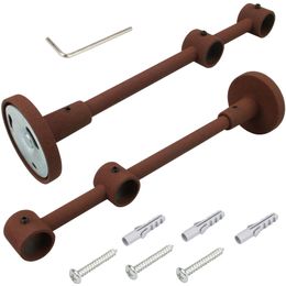 Doppelträger Liedeco Gr. 1, braun (rostbraun), Ø:1,6cm, Gardinenstangenhalterungen, für Gardinenstangen Ø 16 mm