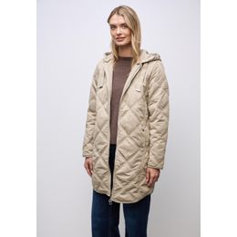 Steppmantel Street One, Damen, Gr. 38, smooth champagne, Stoff, Obermaterial: 55% Polyester, 45% Polyamid; Futter: 100% Polyester; Kapuze: 72% Polyester, 22% Viskose, 6% Elasthan; Füllung: 100% Polyester, unifarben, normal normal, ohne Ausschnitt, abgesteppt, Mäntel, aus elastischem Materialmix