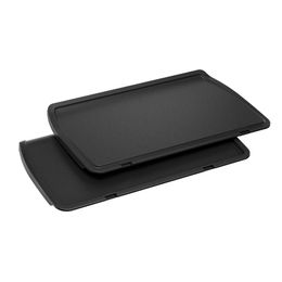 Tefal Backblech "XA7298 OptiGrill", schwarz, B/H/T: 11,6cm 27,3cm x 44,4cm, Backbleche, Plancha-Platten XL, für empfindliche Zutaten, antihaftb. Alu-Druckguss