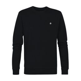 Sweatshirt PETROL INDUSTRIES, Herren, Gr. XL, schwarz, Sweatware, Obermaterial: 95% Baumwolle, 5% Elasthan, unifarben, regular fit taillenbedeckt, Rundhals, Rippbündchen, Sweatshirts, mit Logo Stickerei
