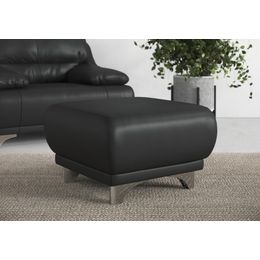 Hocker COTTA "Maranello", schwarz, B:66cm H:43cm T:66cm, 64% Polyurethan, 25% Polyester, 11% Baumwolle, Hocker, Fu&szlig;hocker Polsterhocker