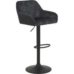 Barhocker Hela "DOLLIE", schwarz (anthrazit, schwarz), B:51cm H:87cm T:52cm, 100% Polyester, Hocker, 360 drehbar